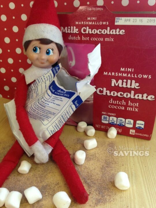 Elf on the Shelf Idea- Let's make some hot chocolate with Elfie