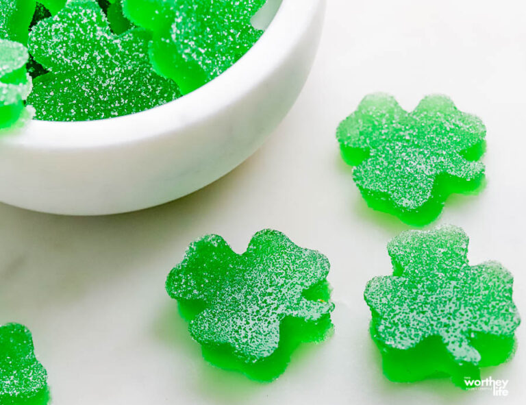 Homemade Gumdrops In the Shape of a Shamrock