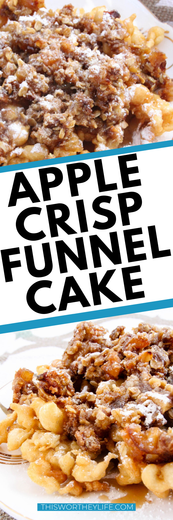 Apple Crisp Funnel Cake With Homemade Caramel | Recipe