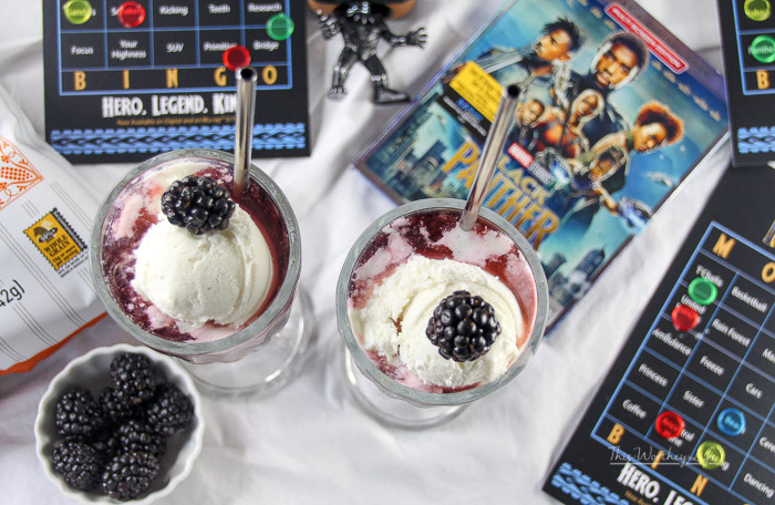 Black Panther Movie Party Ideas | BlackBerry Slush Ice Cream Float