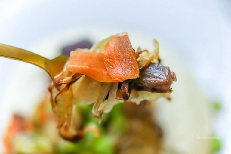 Bacon-Wrapped Braised Short Ribs with Cheesy Grits