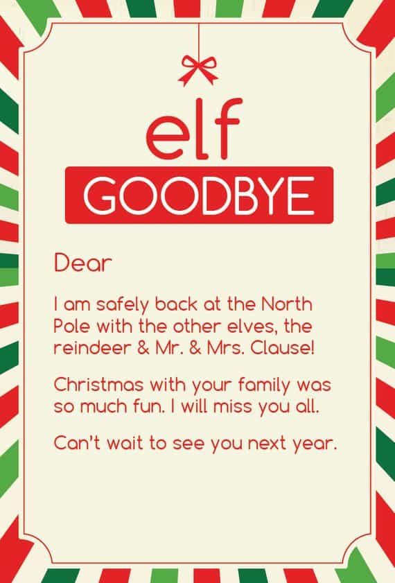 Letter From Santa About Elf On A Shelf Template Letter From Santa 