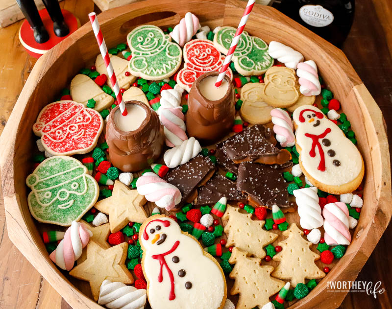Snowman Shots Made With White Chocolate Liqueur