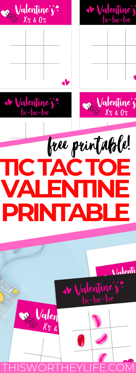 Adorable Tic Tac Toe Valentine Printable Game for Kids