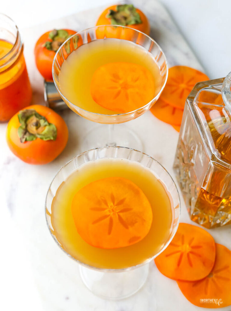 Persimmon Cocktail With Apple Cider | Fall Cocktail