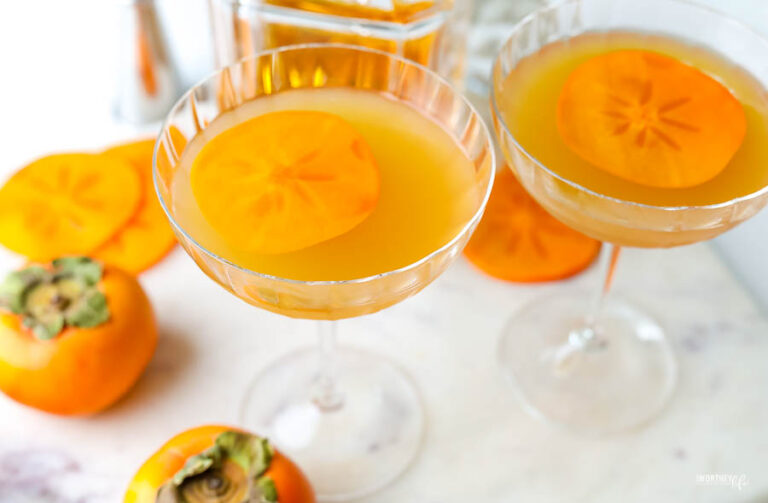Persimmon Cocktail With Apple Cider | Fall Cocktail
