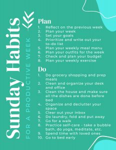 Sunday Habits For A Productive Week