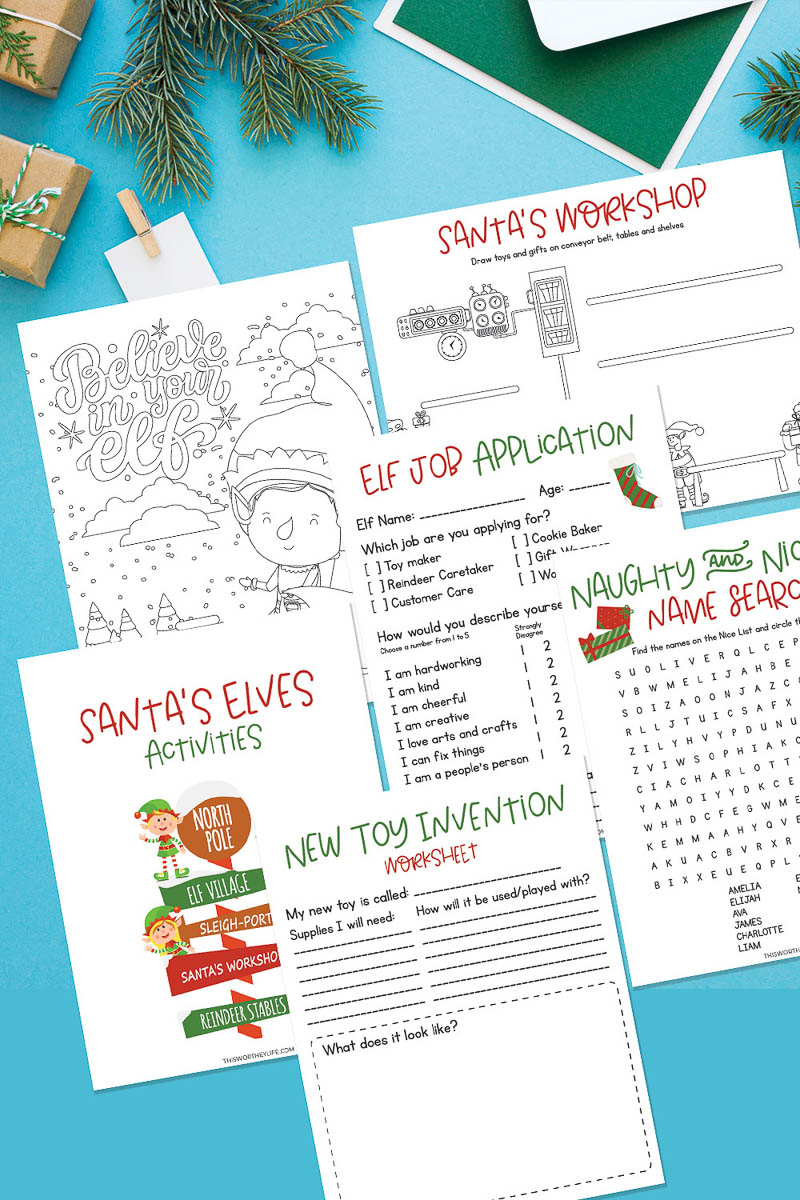 Santa's Elves Free Activity Packet