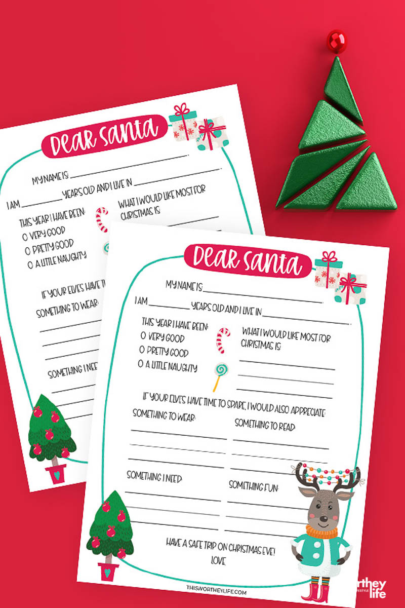 Santa Letter Template Idea - Free Dear Santa Printable