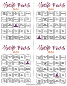 Hocus Pocus Printables