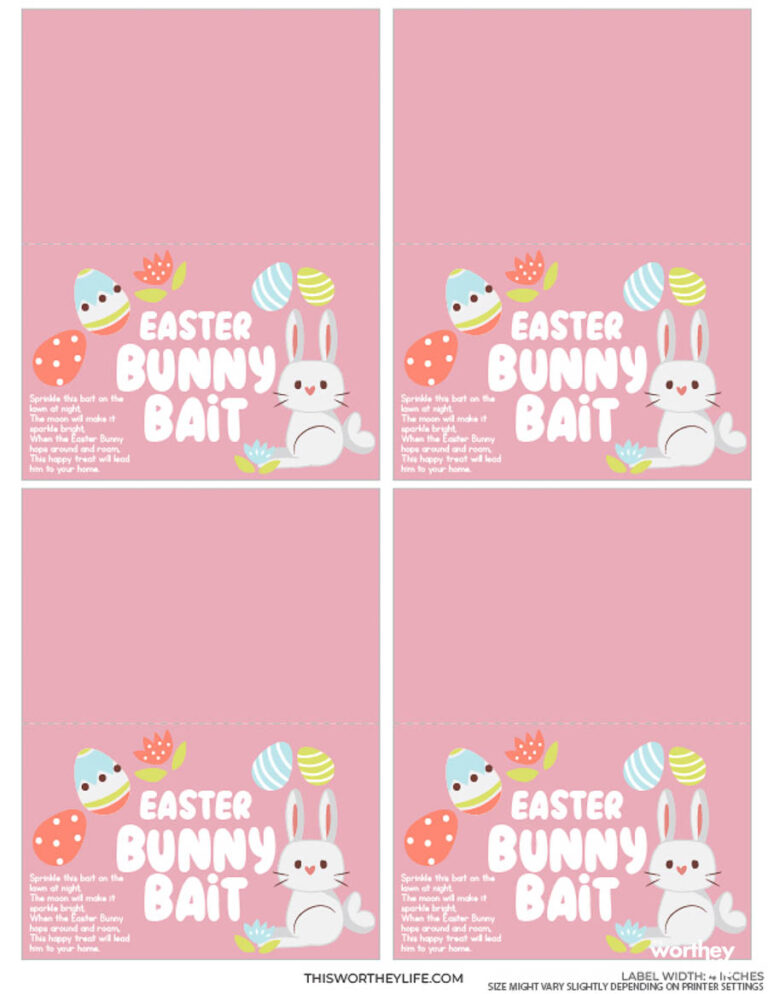 Bunny Bait Printable- Free Easter Printable
