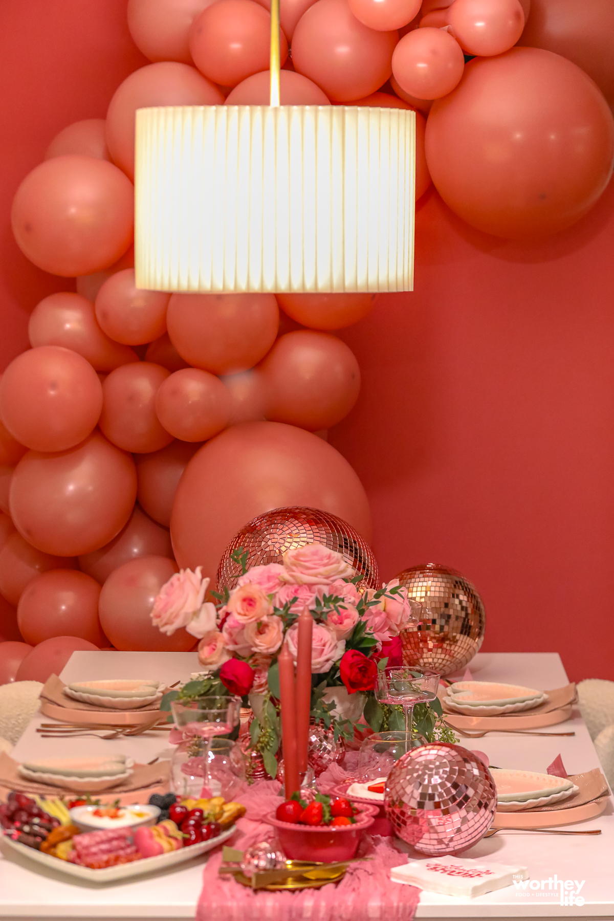 Rose Gold Table Setting for a Galentine's Party