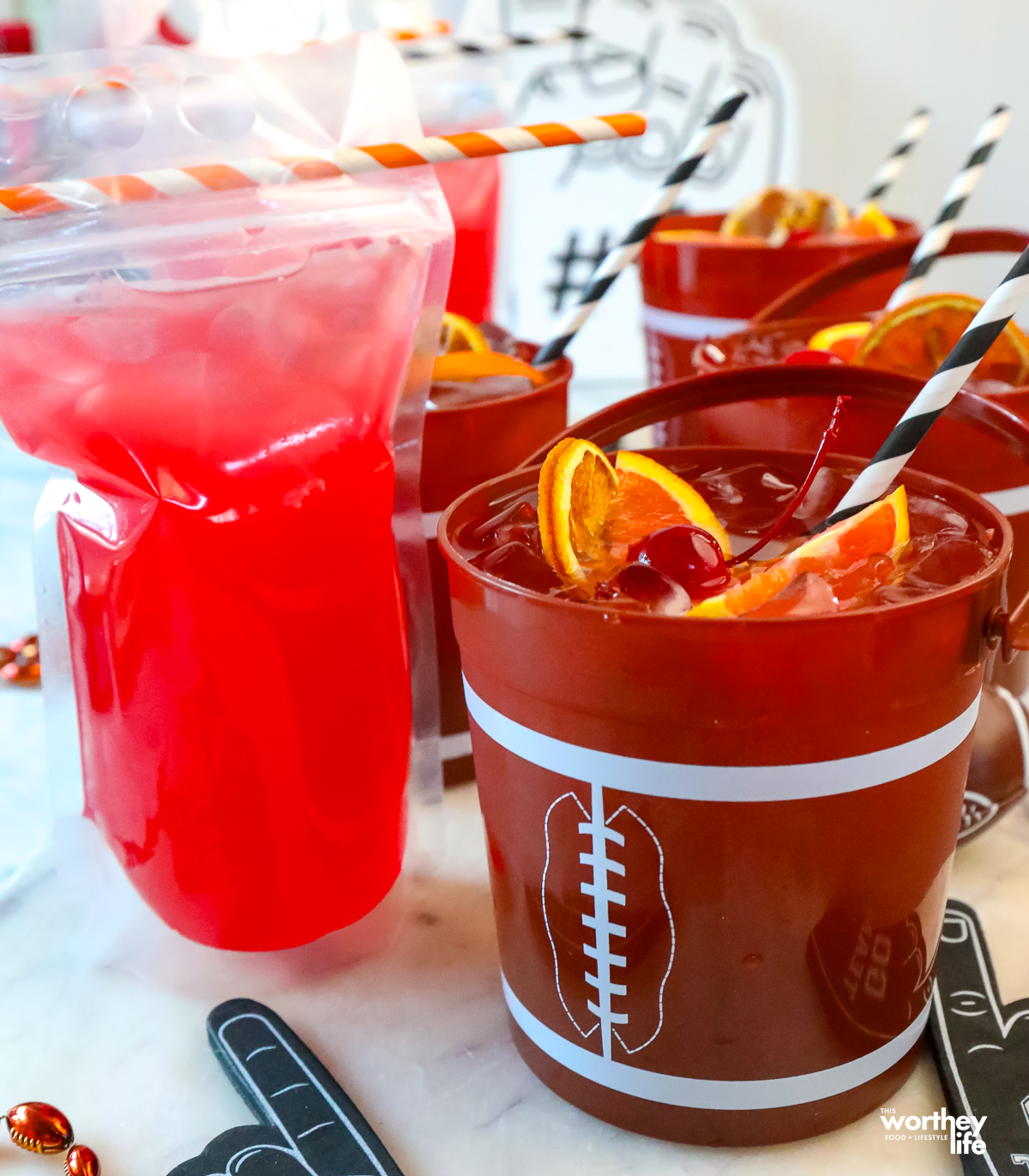 Game Day Punch Cocktail and Mocktail Options!