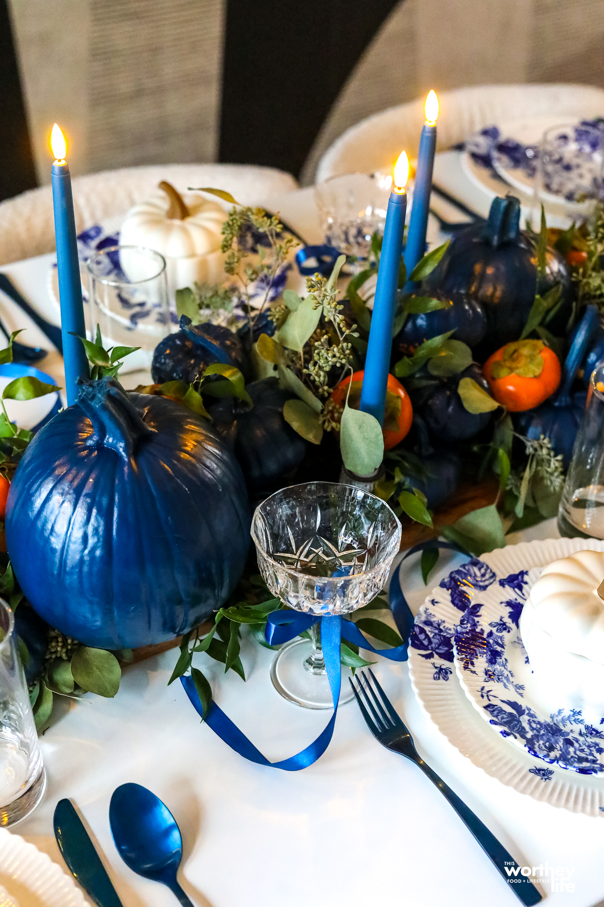 Create A Stunning Blue Thanksgiving Tablescape