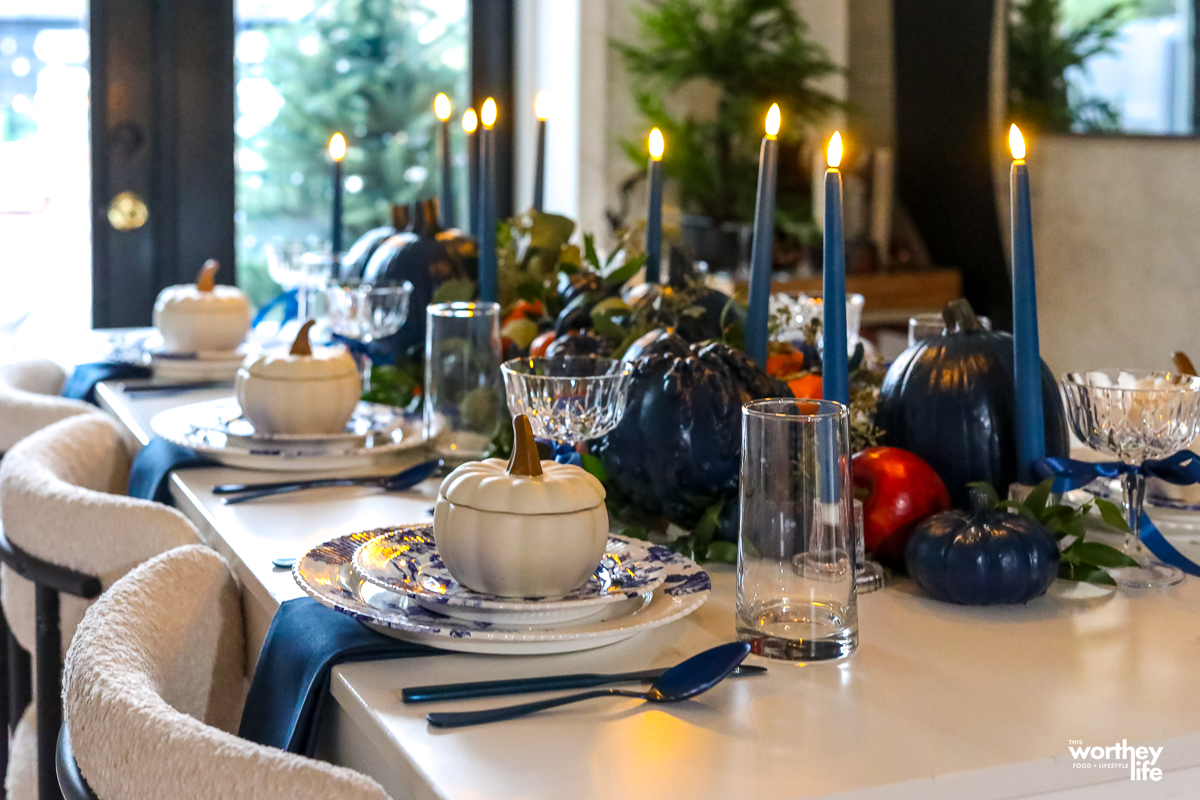 Create A Stunning Blue Thanksgiving Tablescape